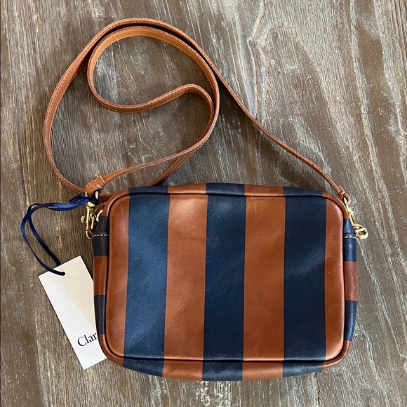 Clare V | Bags | Clare V Navy And Tan Striped Midi Sac Crossbody Bag ...